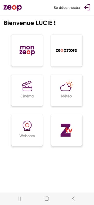 Mon application zeop pour smartphone et tablette
