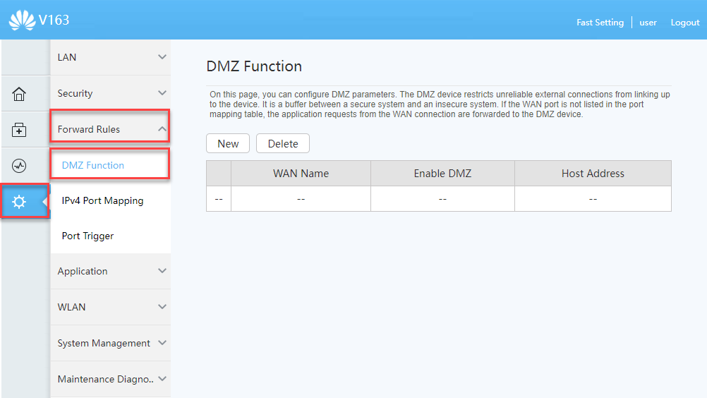 TUTO - Mettre un appareil en DMZ sur ma box Huawei OptiXstar V163